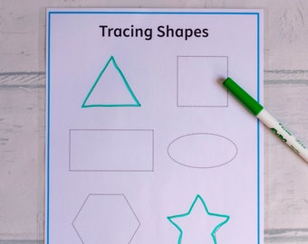 Shapes Tracing Worksheet, Busy Book Printable, Educational Activity ...