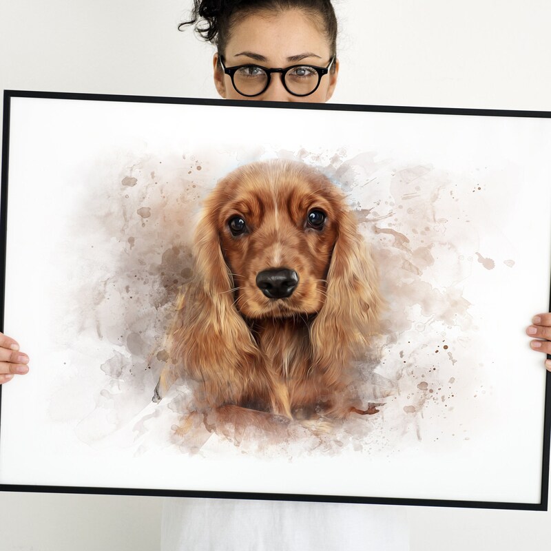 Watercolor Dog Print - Etsy