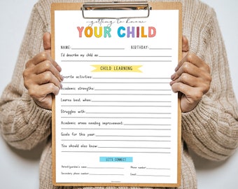 Back to School Questionnaire - Etsy