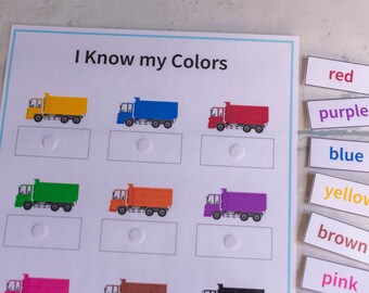 Color Matching Game Busy Book Printable Educational | Etsy
