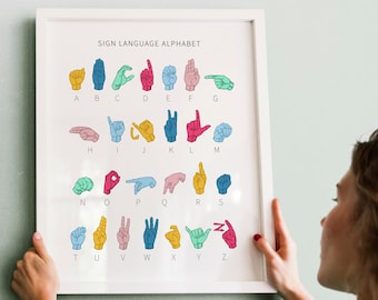 American Sign Language Poster Educational Printable ASL | Etsy
