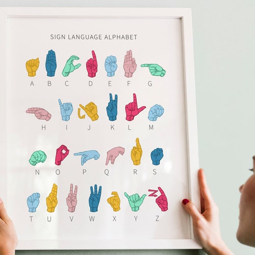 American Sign Language Poster Educational Printable ASL - Etsy