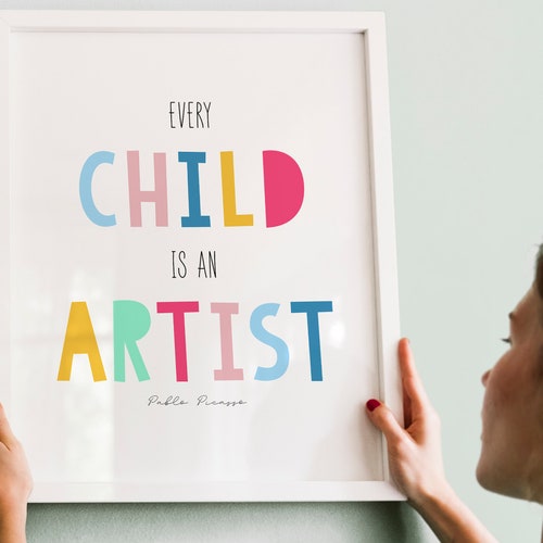 Every Child is an Artist Printable Kids Wall Art for Girls - Etsy
