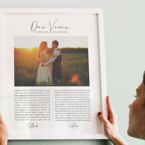 Wedding Vows Printable Anniversary Gift Printable Wedding - Etsy