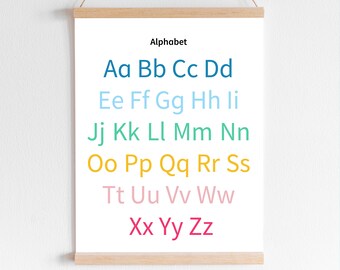 Educational Printable Colorful Alphabet Poster Homeschool | Etsy