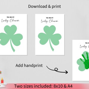 St Patrick's Day Craft, You Are My Lucky Charm DIY Handprint Template ...