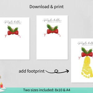 Jingle Bell Christmas Footprint Craft, DIY Holiday Art, Printable ...