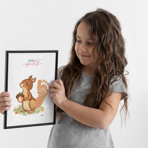 Hello Fall Squirrel Footprint Craft, DIY Autumn Keepsake From Baby ...