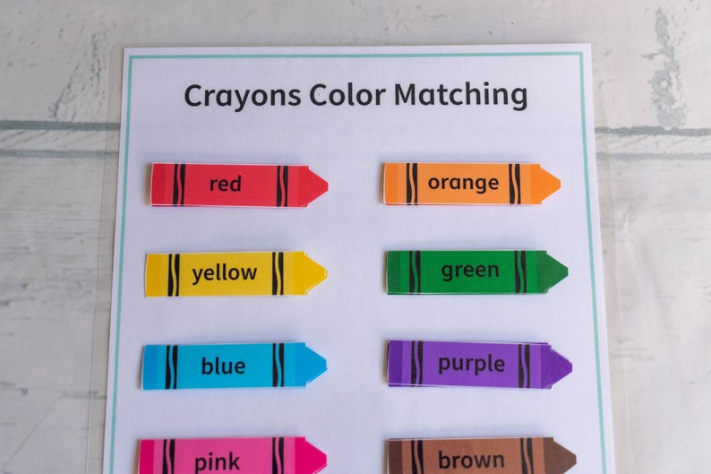Color Matching Game Busy Book Printable Educational | Etsy