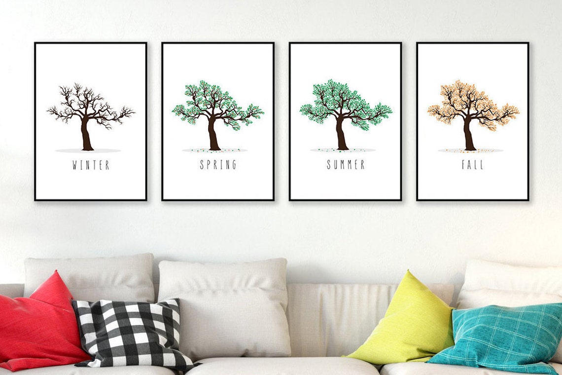 Four Seasons Wall Art Winter Spring Summer Fall Autumn | Etsy