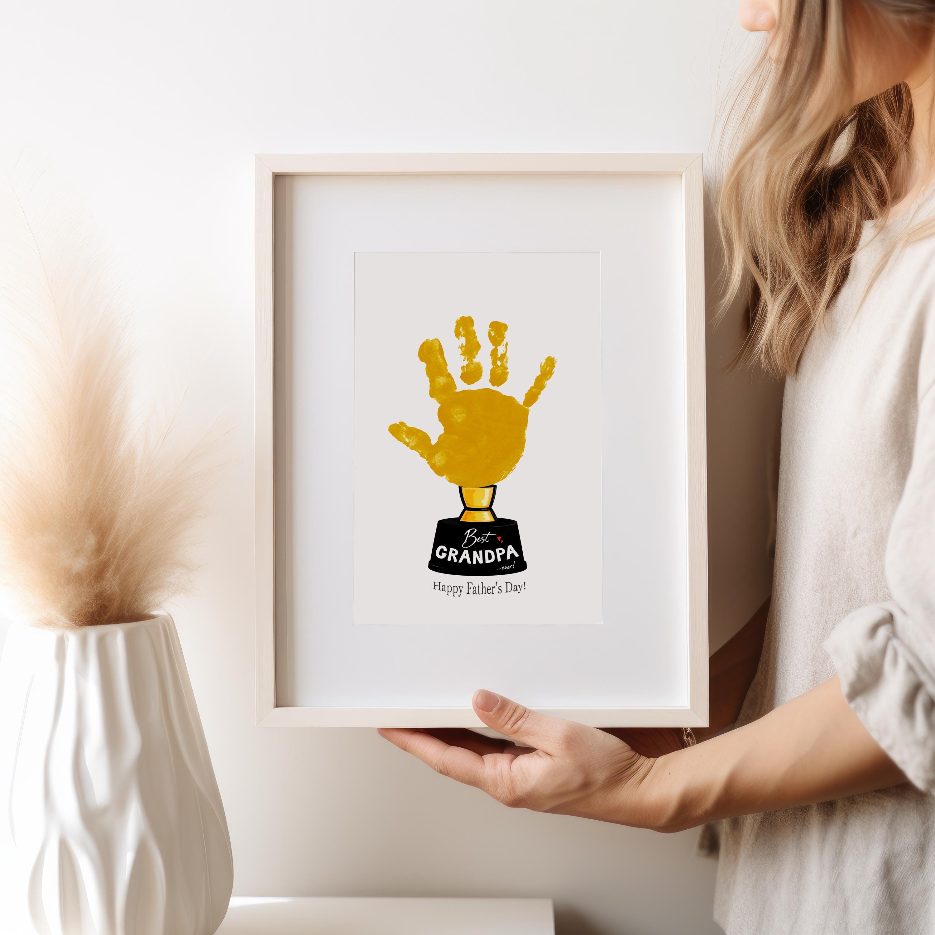 Father's Day Handprint Trophy Craft | Papa & Grandpa Gift (digital ...