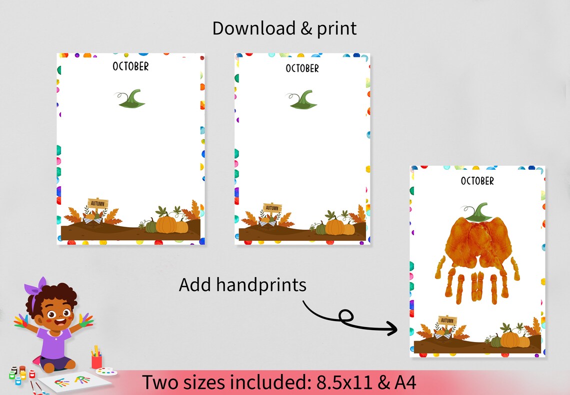 Handprint Memory Book DIY Keepsake Kids Baby Toddler Memory - Etsy