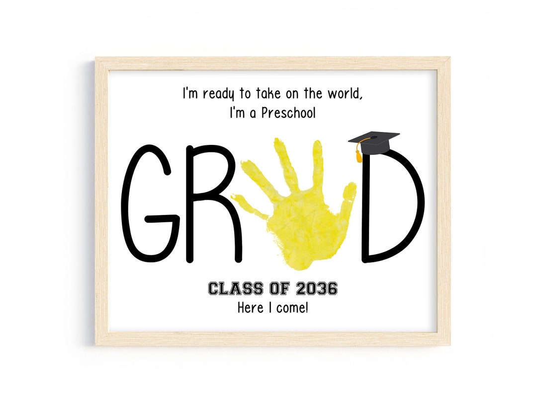 Preschool Graduation Handprint Art, Class of 2036 DIY Craft, Ready to ...