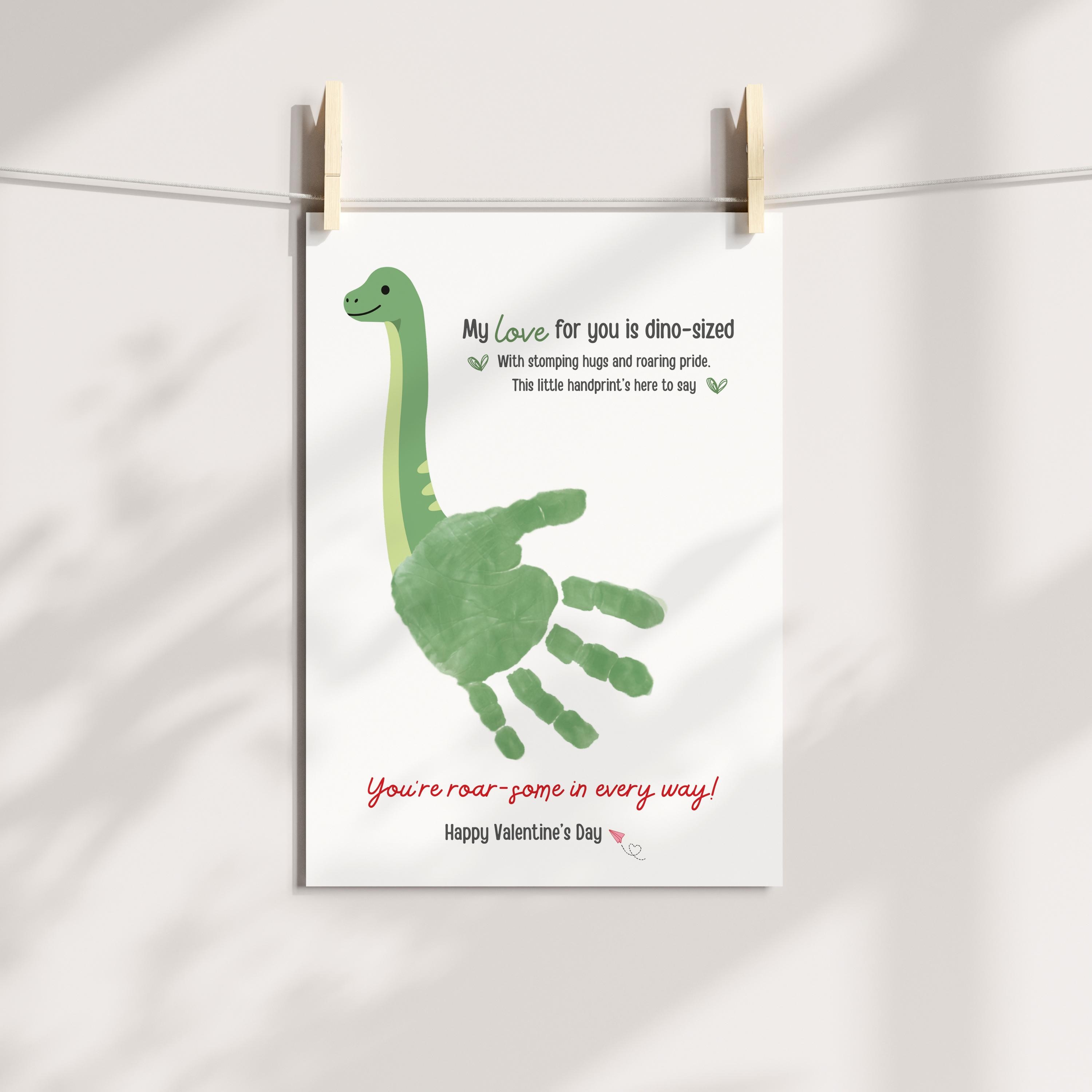 Dinosaur Valentine Handprint Craft | Roarsome Kids Keepsake Printable ...