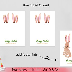 Easter Craft Template, DIY Bunny Footprint, Hoppy Easter, Preschool ...