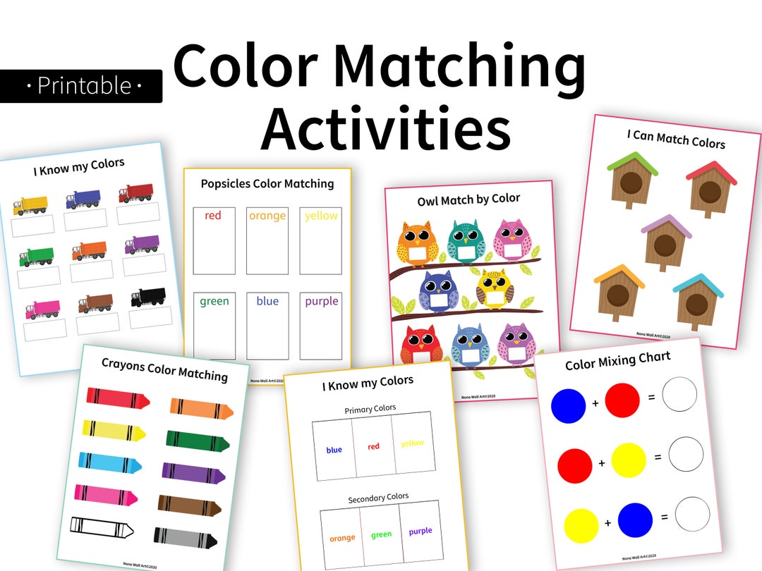 Homeschool Printables, Educational Activity, Colors Worksheet Bundle ...
