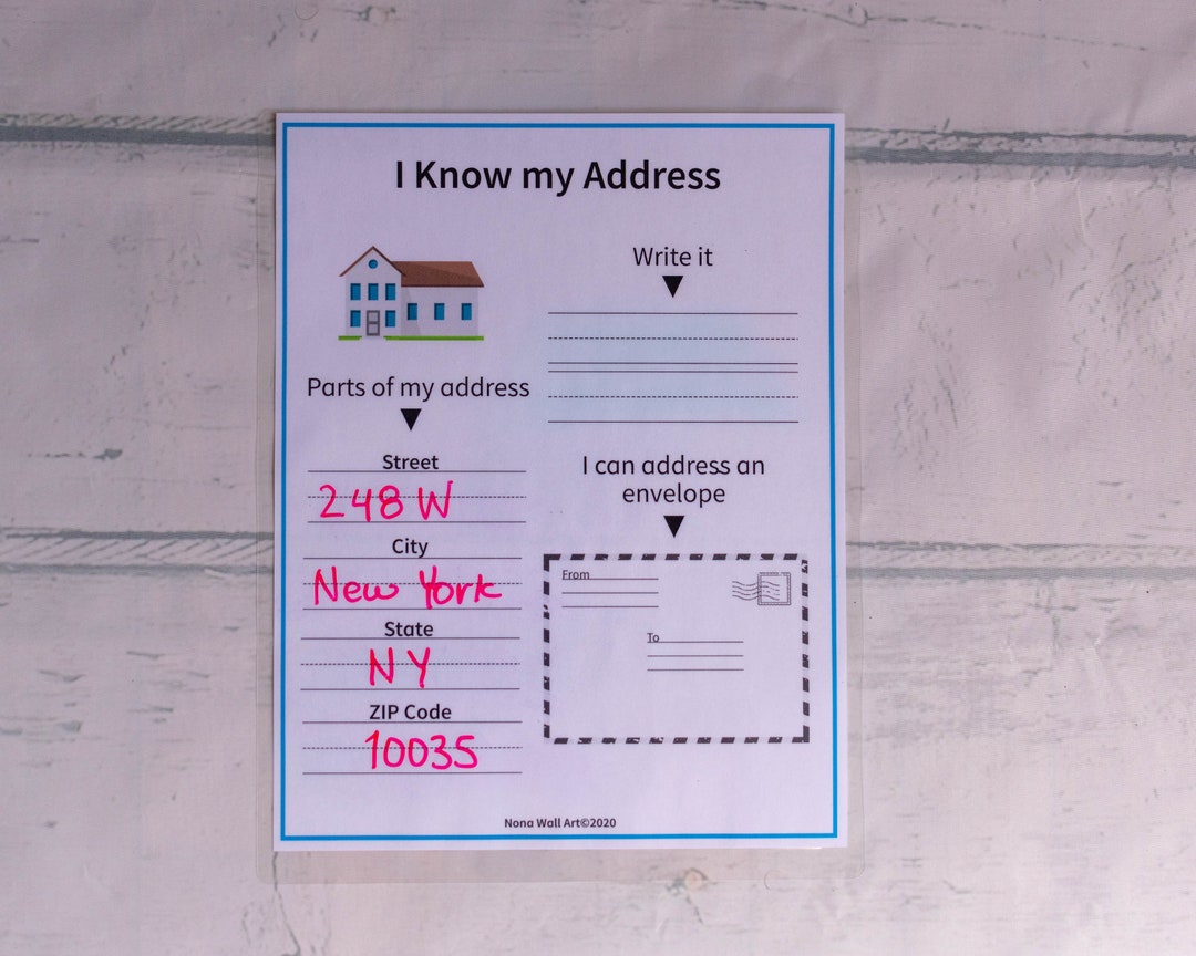 Educational Activity, Home Address Worksheet, Homeschool Printable ...