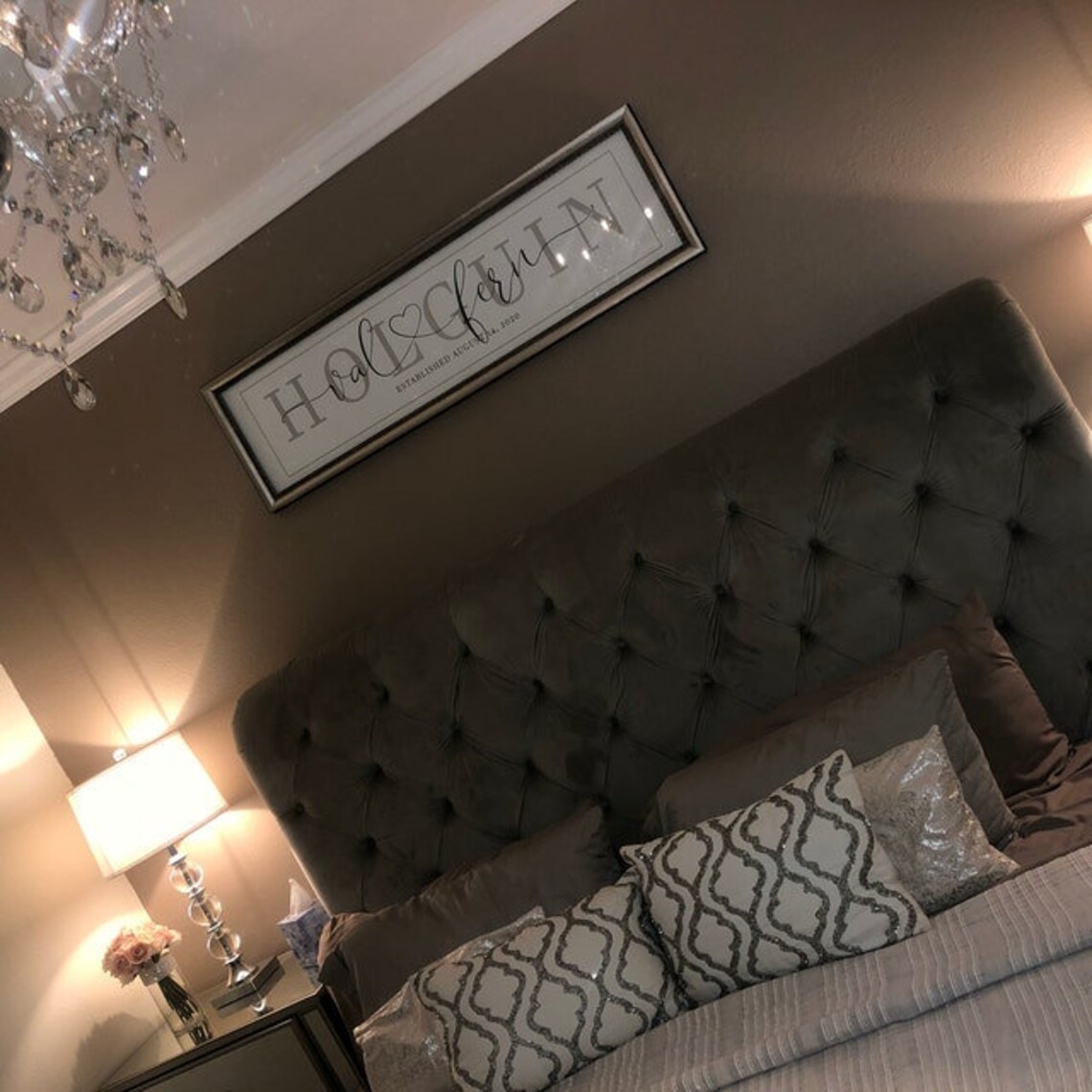Personalized Above Bed Sign Custom Wedding Gift Couple Last - Etsy