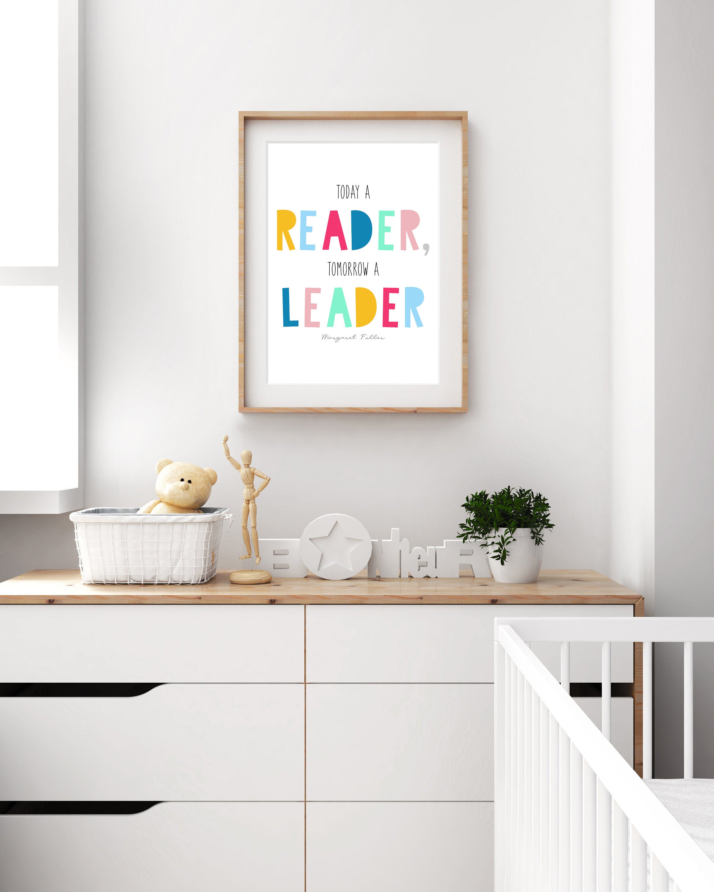 Today a Reader Tomorrow a Leader Kids Wall Art Colorful - Etsy