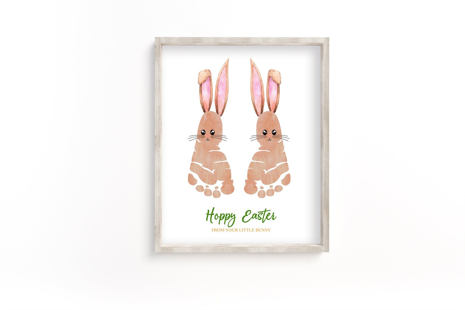 Easter Craft Template DIY Bunny Footprint Hoppy Easter - Etsy