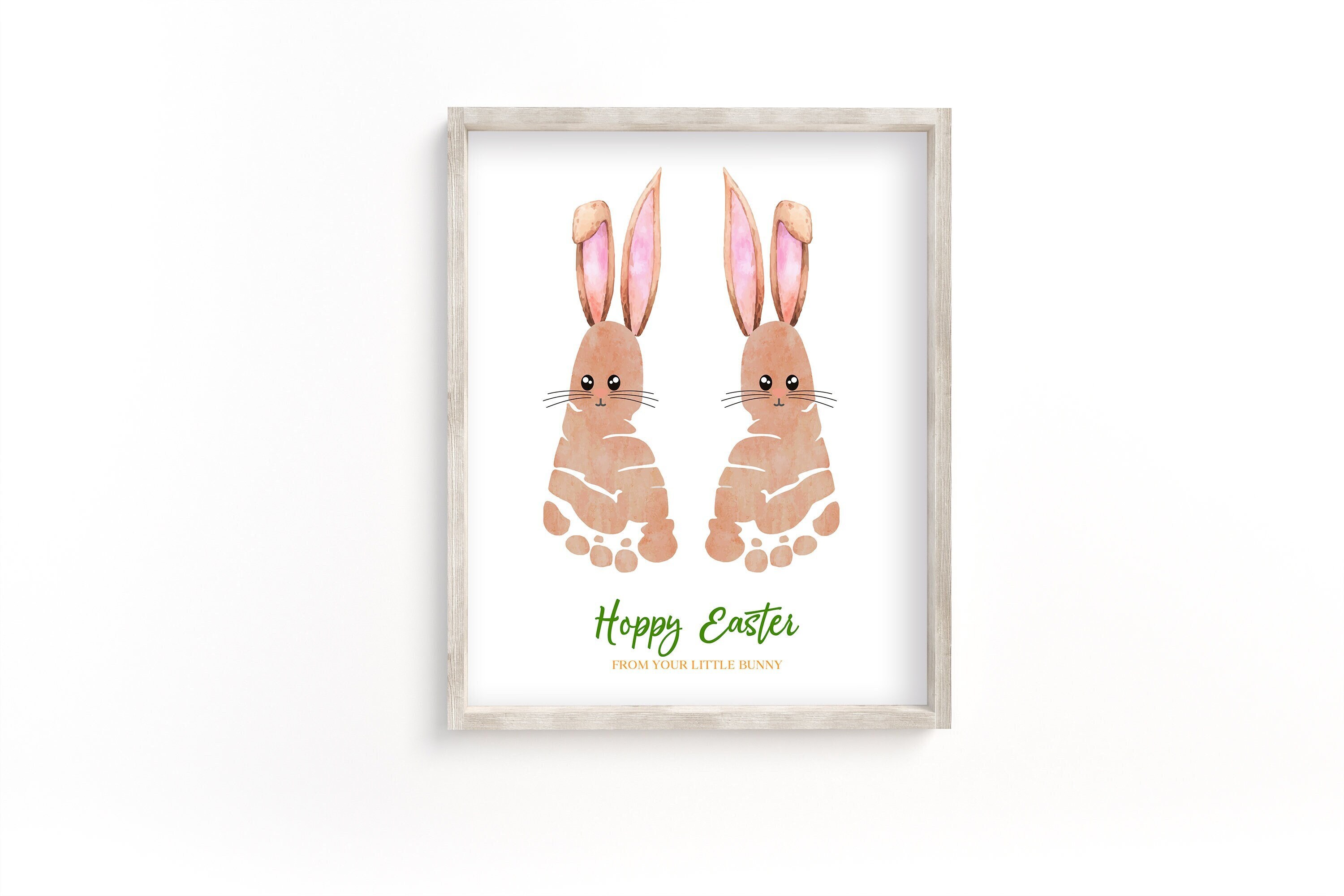 Easter Craft Template DIY Bunny Footprint Hoppy Easter - Etsy