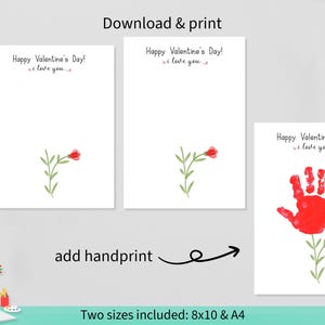 Valentine’s Day Flower Handprint Craft | Printable DIY Kids Activity ...