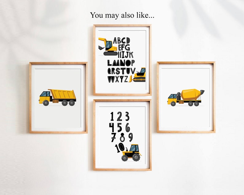 Construction Wall Art Transportation Alphabet Numbers Poster - Etsy