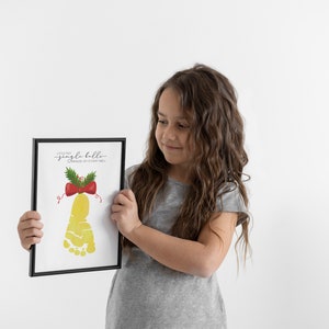 Jingle Bell Christmas Footprint Craft, DIY Holiday Art, Printable ...