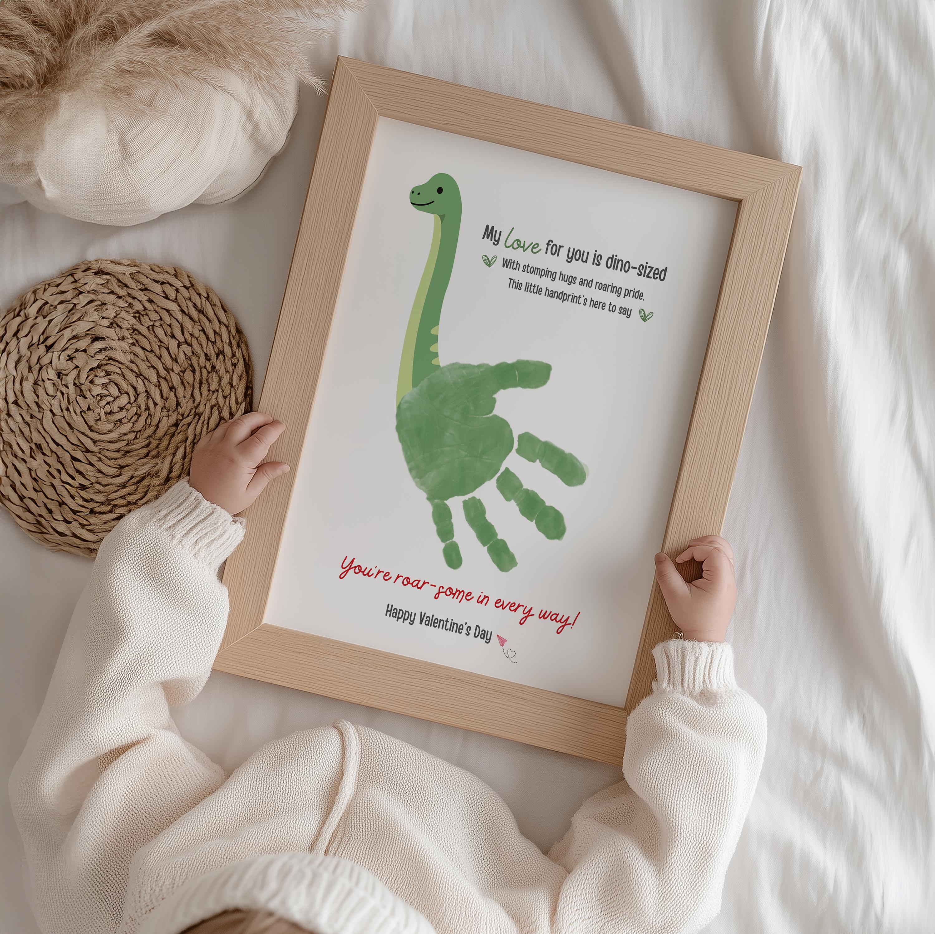 Dinosaur Valentine Handprint Craft | Roarsome Kids Keepsake Printable ...