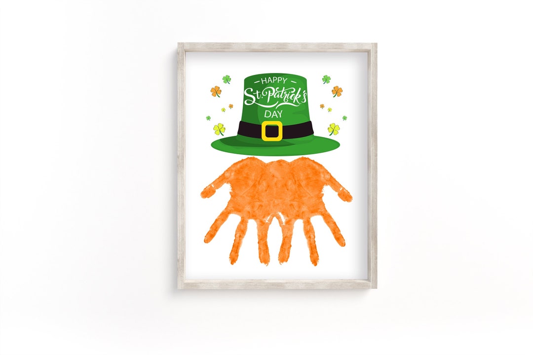 St Patrick's Day Craft, DIY Handprint Template, Preschool Craft for ...