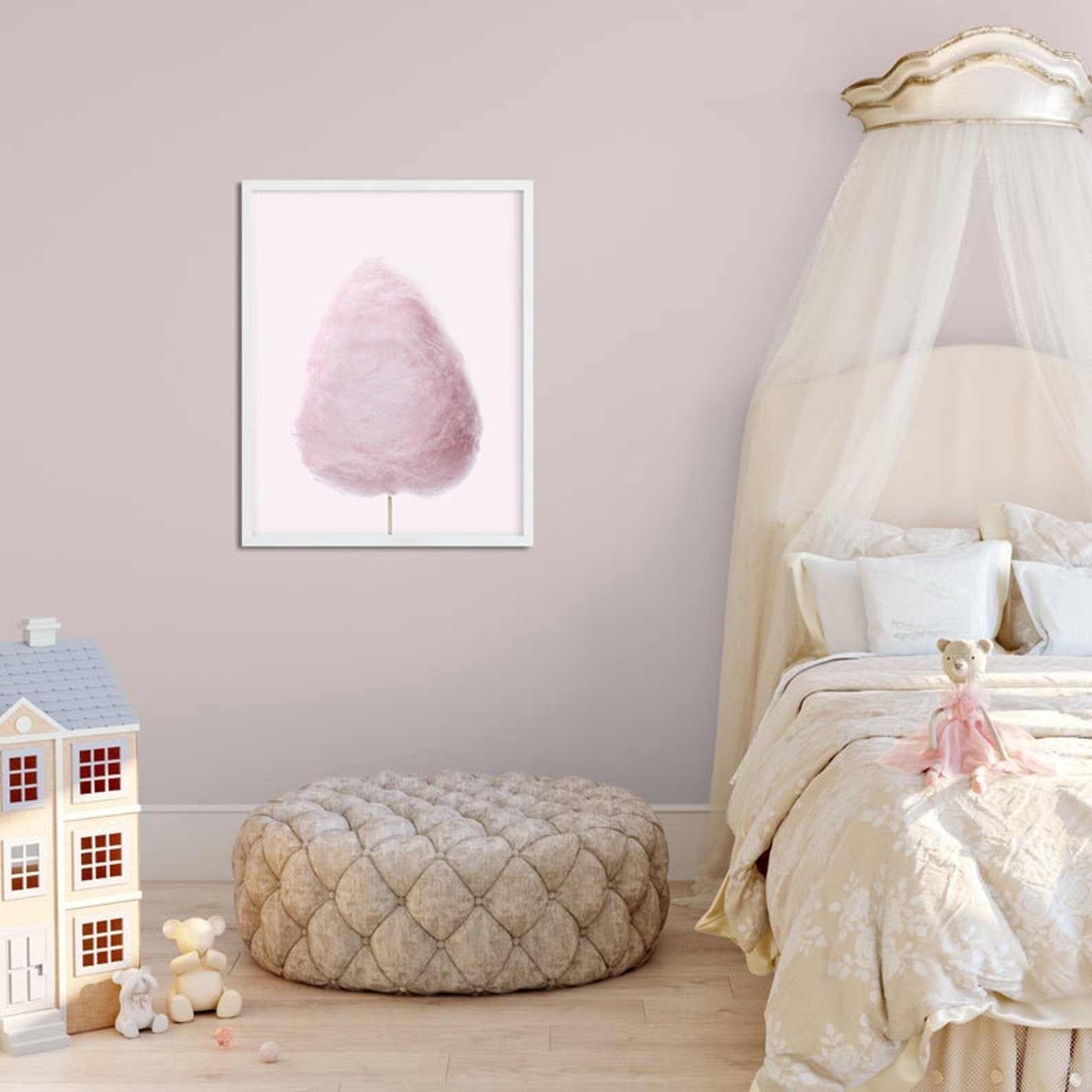Cotton Candy Wall Art Fairy Floss Poster on Blush Pink - Etsy