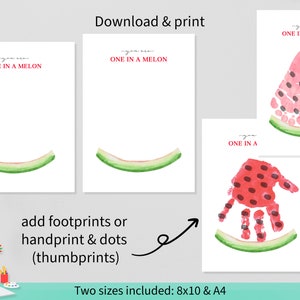 You Are One in a Melon Footprint Art, Preschool Father's Day Craft for ...