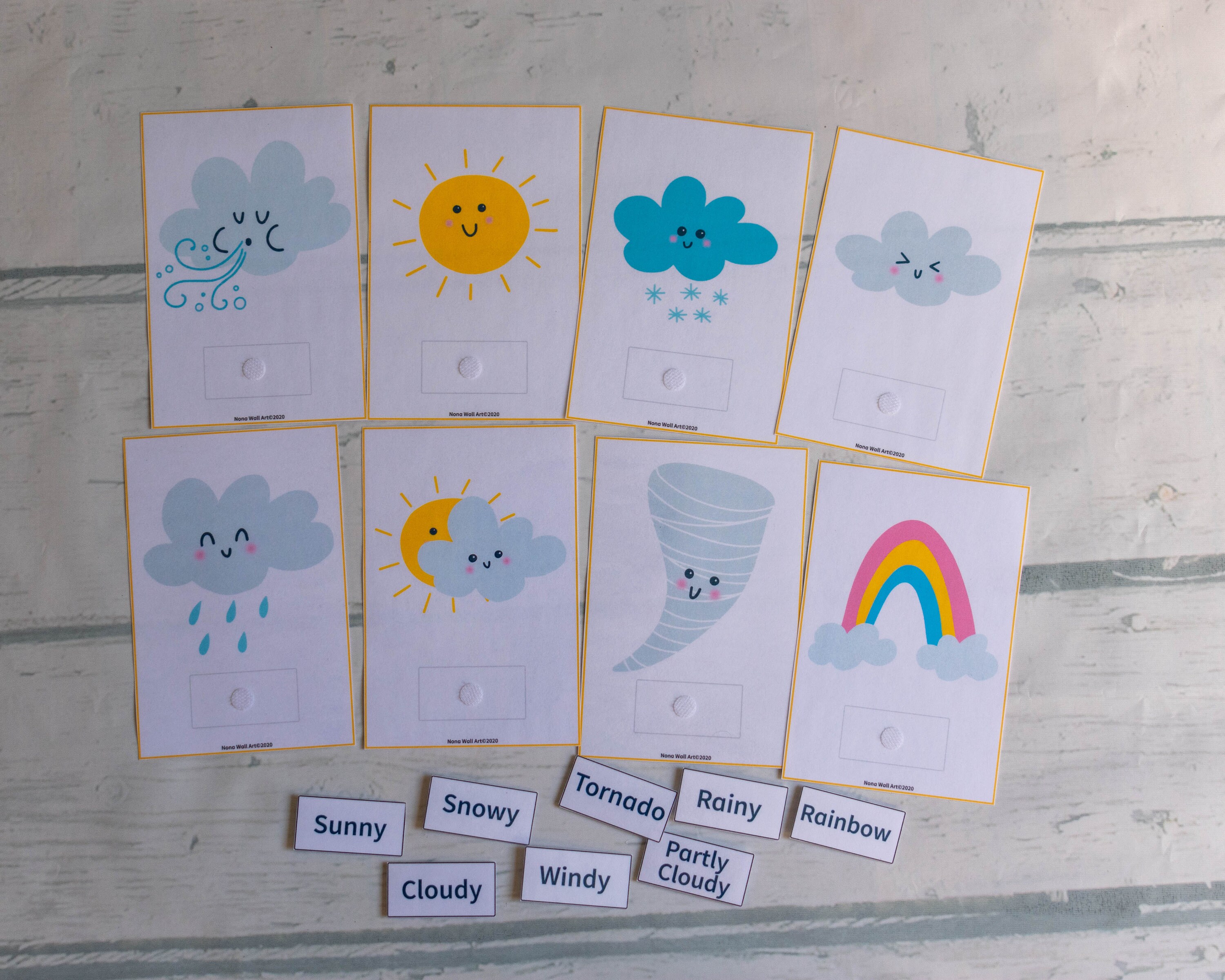 Weather Flash Cards Montessori Three Part Cards Busy Book | Etsy