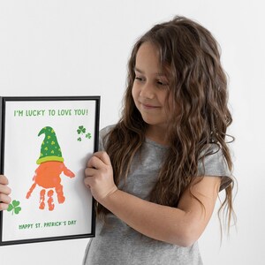 St. Patrick's Day Craft: I'm Lucky to Love You Handprint Template, DIY ...
