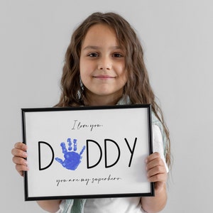 Handprint for Daddy, DIY Fathers Day Gift, Printable Keepsake, Memory ...