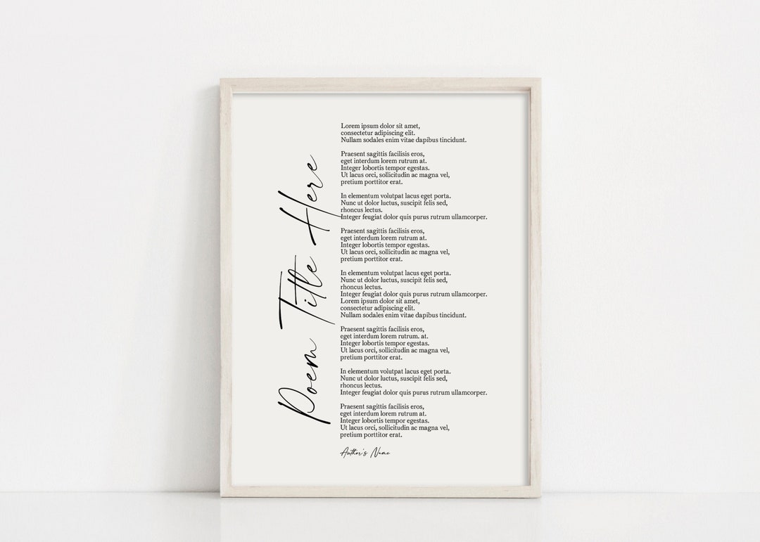 Custom Poem Art Print: Personalized Poetry Gift (digital File) - Etsy