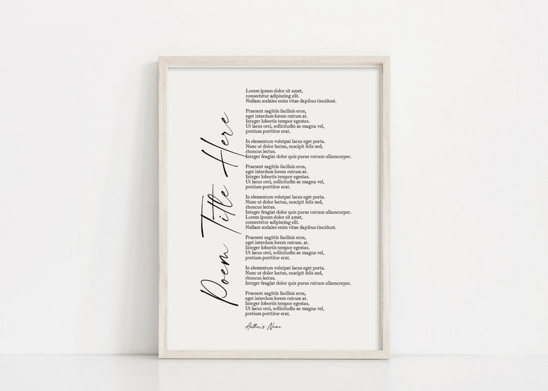 Custom Poem Art Print: Personalized Poetry Gift (digital File) - Etsy