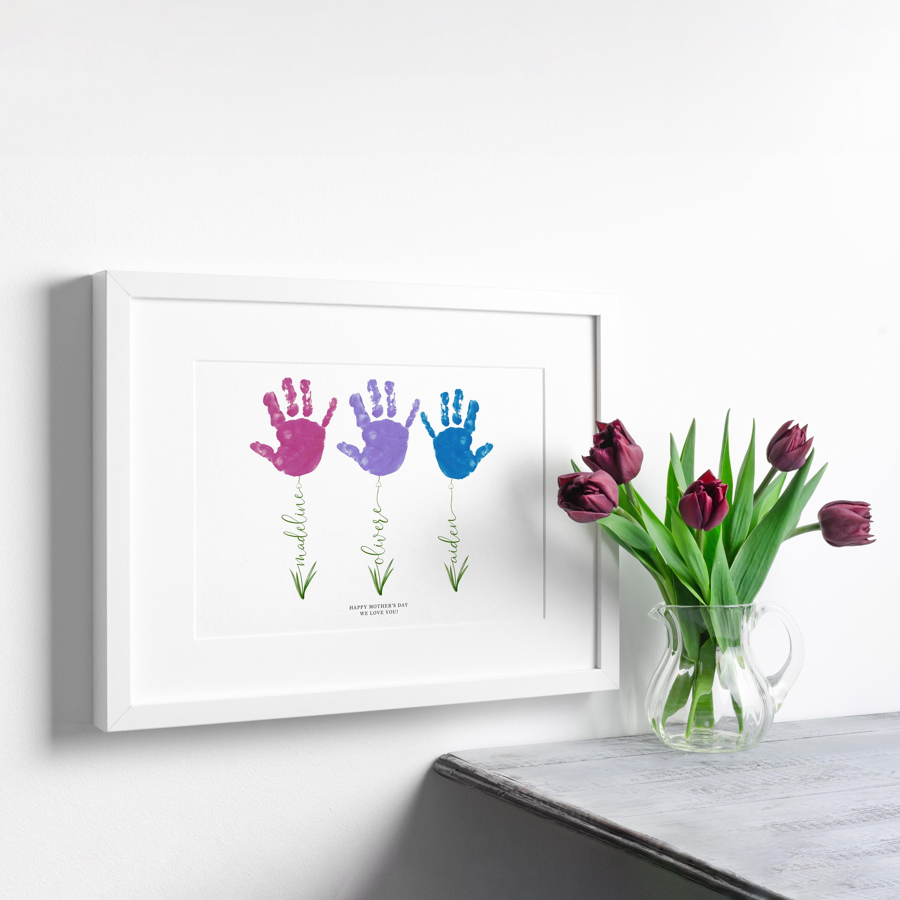 Personalized Handprint Flower Print: Custom Name Stem (digital File) - Etsy