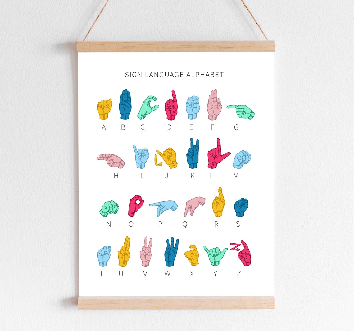 American Sign Language Poster Educational Printable ASL - Etsy