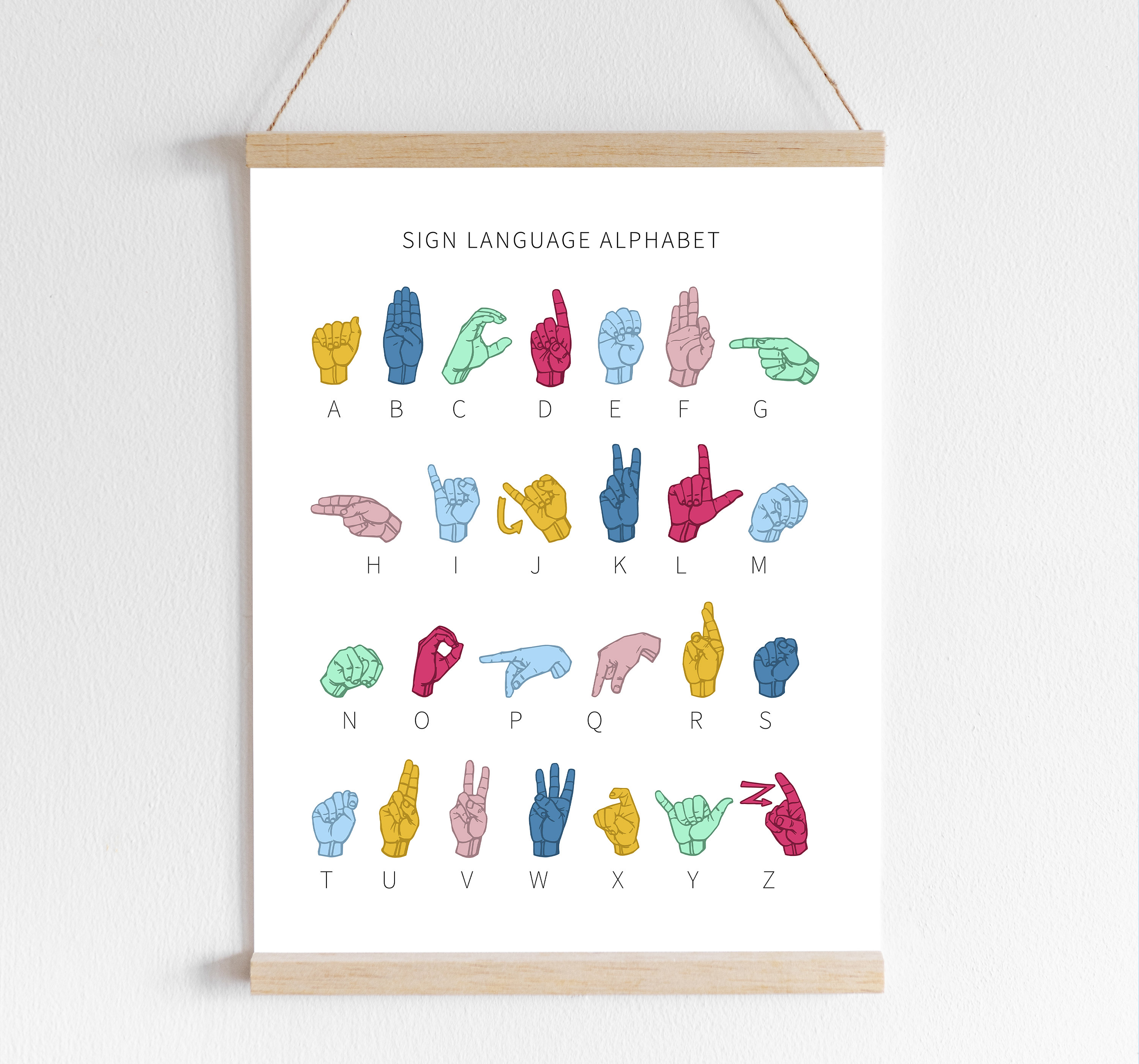 American Sign Language Poster Educational Printable ASL - Etsy