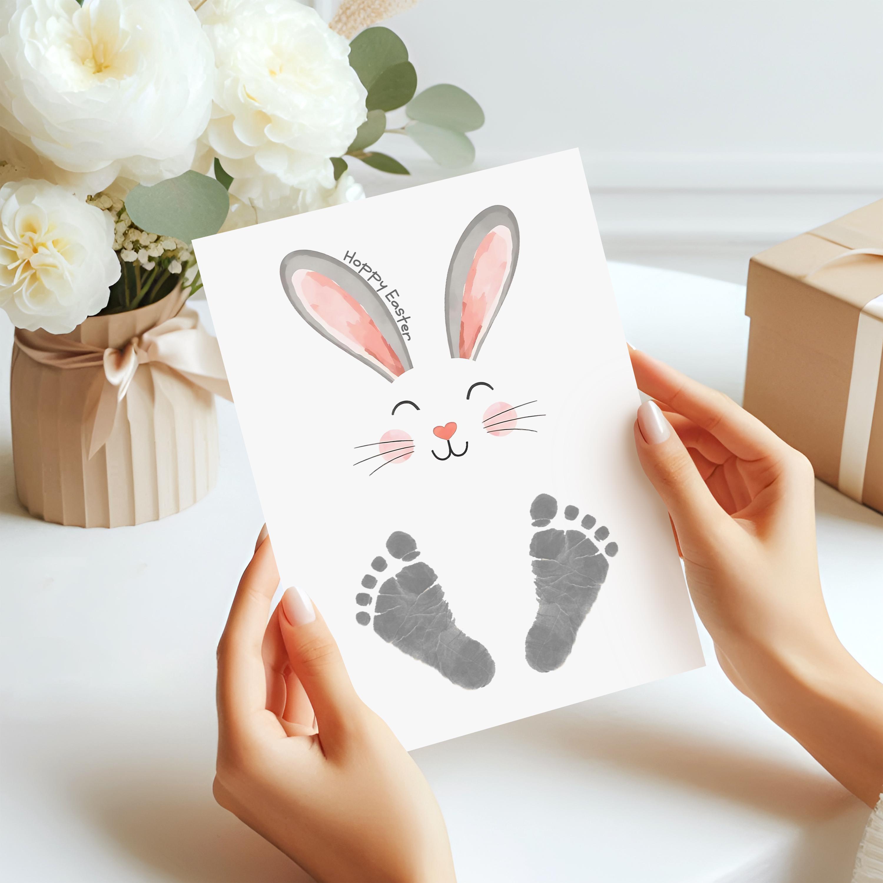 Baby’s First Easter Footprint Craft Printable | Hoppy Easter Bunny ...