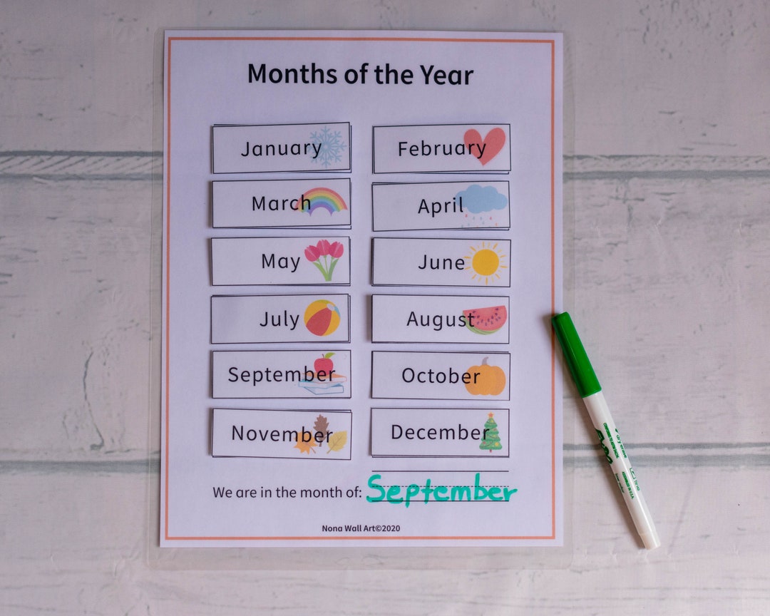 Educational Activity, Months of the Year, Homeschool Printable, Busy ...