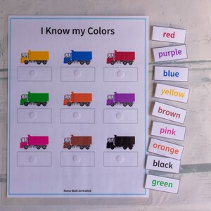 Educational Activity, Color Matching Game, Homeschool Printable, Busy ...