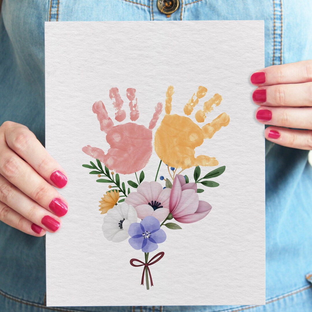 Handprint Flower Bouquet | Mother'sd Day Craft | DIY Handprint Art ...