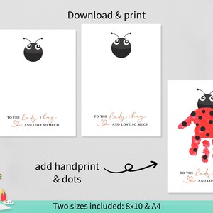 Ladybug Handprint Craft | Printable Kids Keepsake | Love Bug DIY for ...