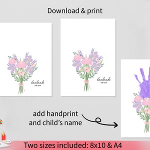 Flower Handprint Craft Art, DIY Mother's Day Gift, Memory Keepsake From ...