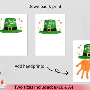 St Patrick's Day Craft, DIY Handprint Template, Preschool Craft for ...