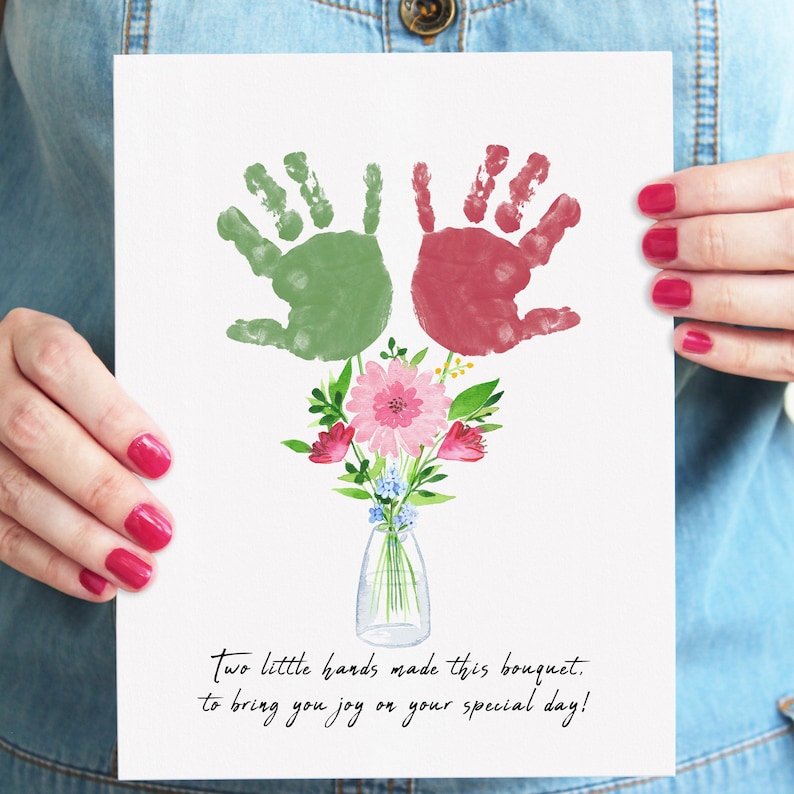 Handprint Flower Bouquet Craft: DIY Keepsake Art (digital Download) - Etsy