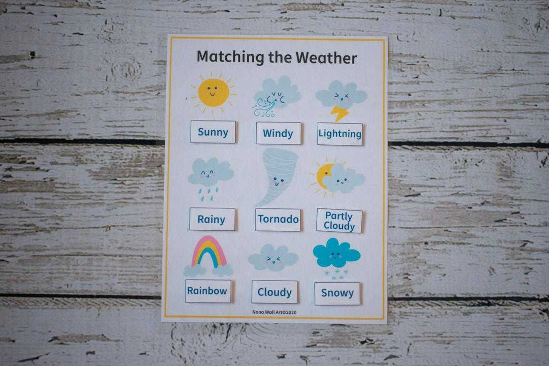 Matching the Weather Worksheet, Busy Book Printable, Educational ...
