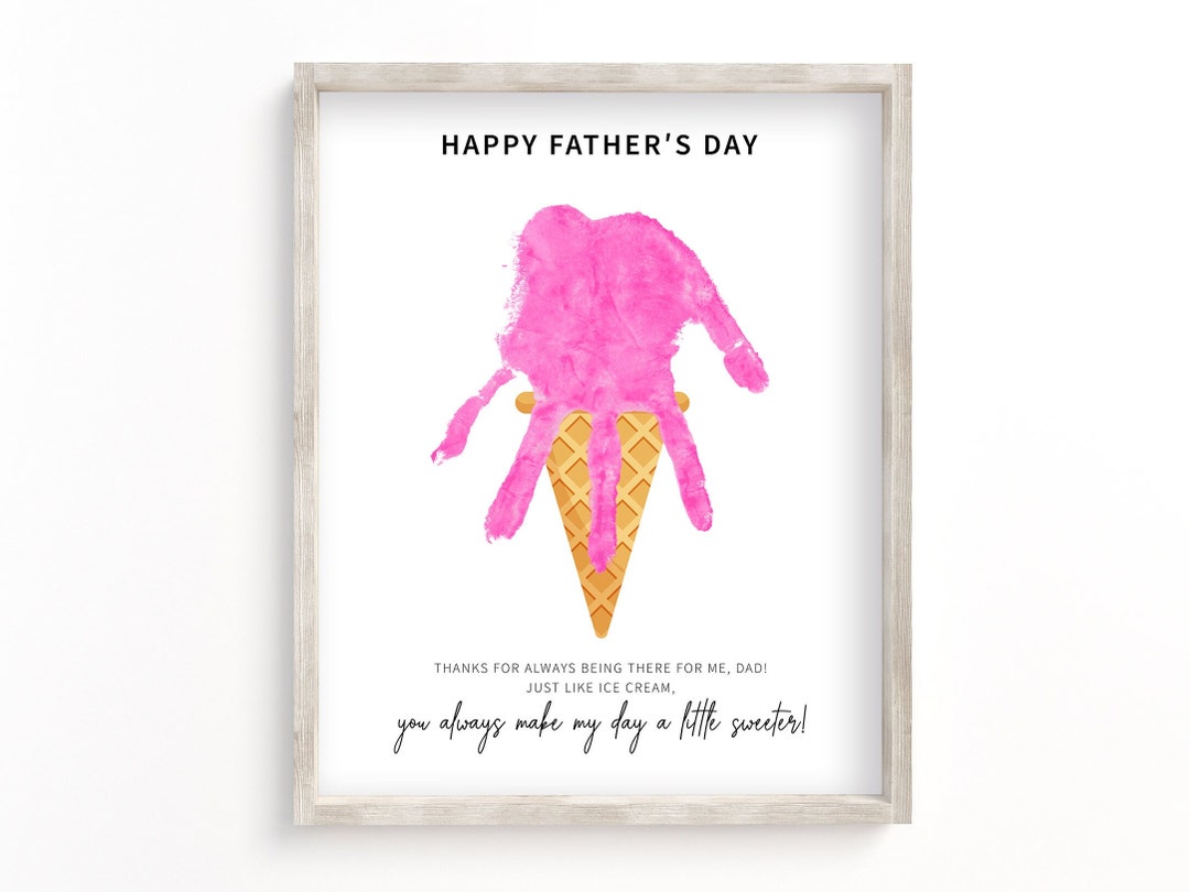 Father's Day Handprint Craft DIY Ice Cream Keepsake for - Etsy